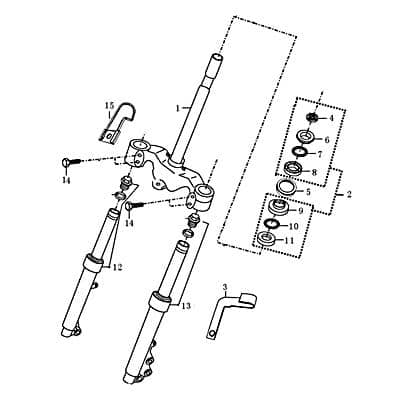 Rex RS460 Federbein vorne rechts Roller Stoßdämpfer 50ccm 4Takt 139QMB ...
